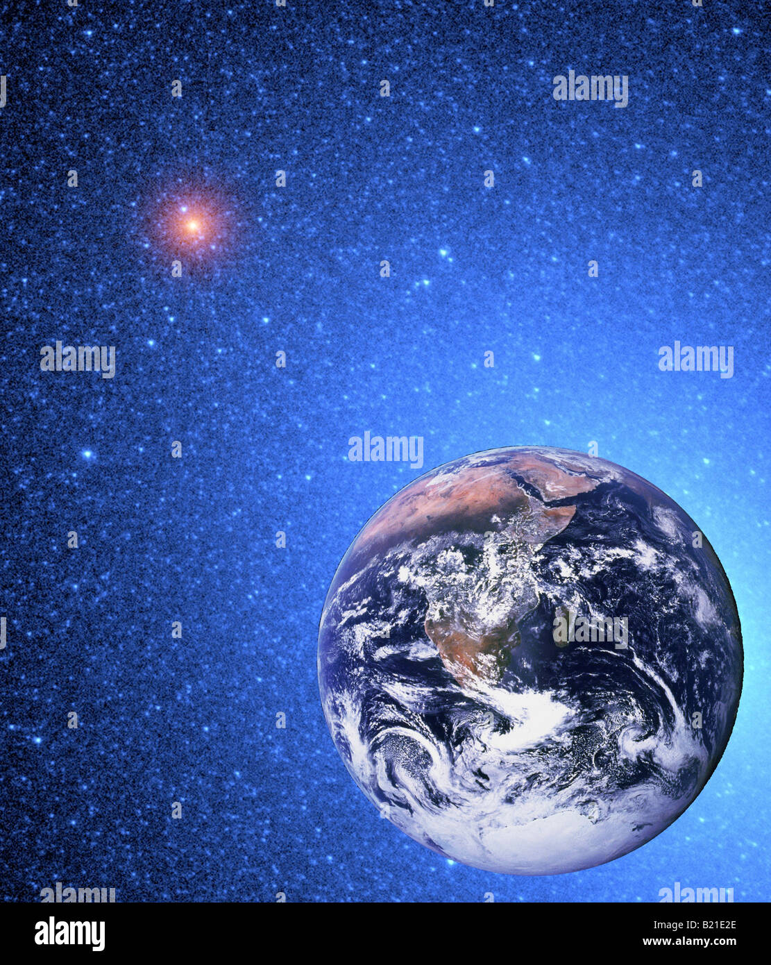 NASA image of the earth in starry sky Stock Photo - Alamy