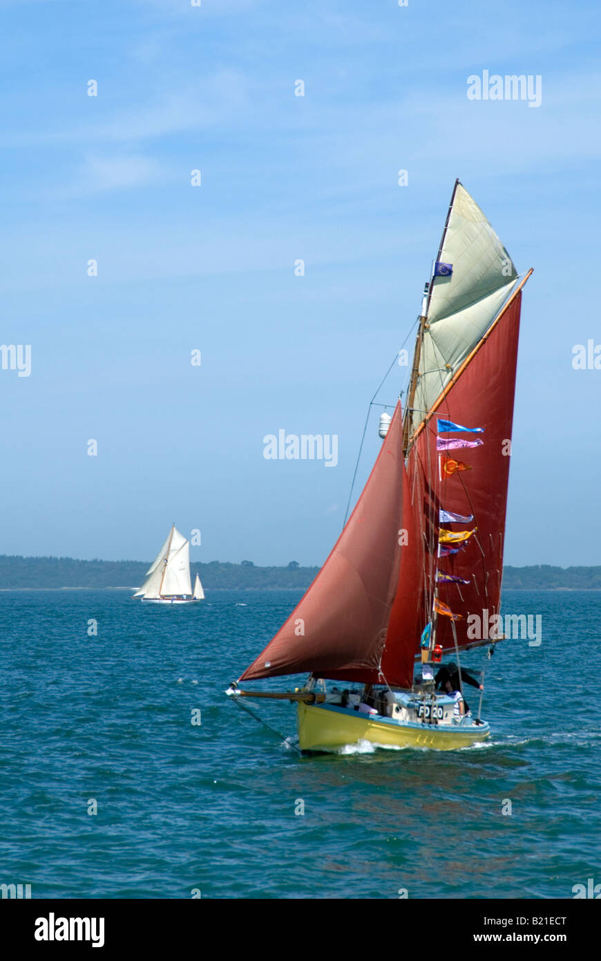 Old Gaffers wooden boat rally Yarmouth Isle of Wight England UK June ...