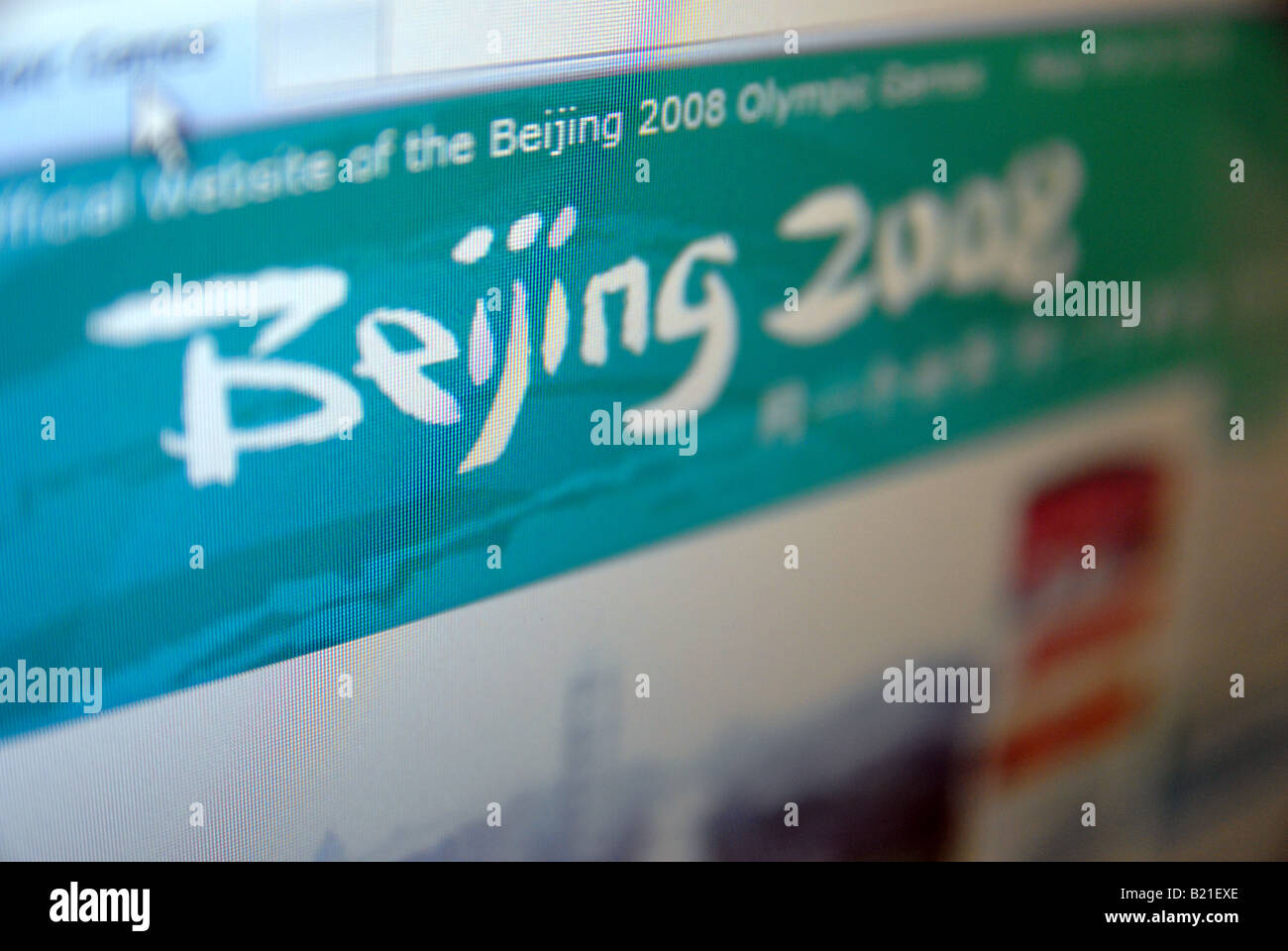 Beijing 2008 olympic games web site Stock Photo - Alamy