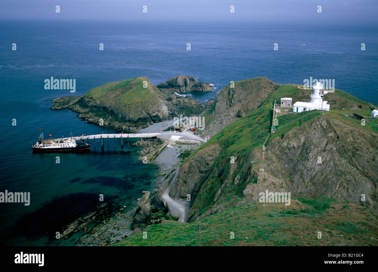 Lighthouse Lundy Island Devon England Stock Photo - Alamy