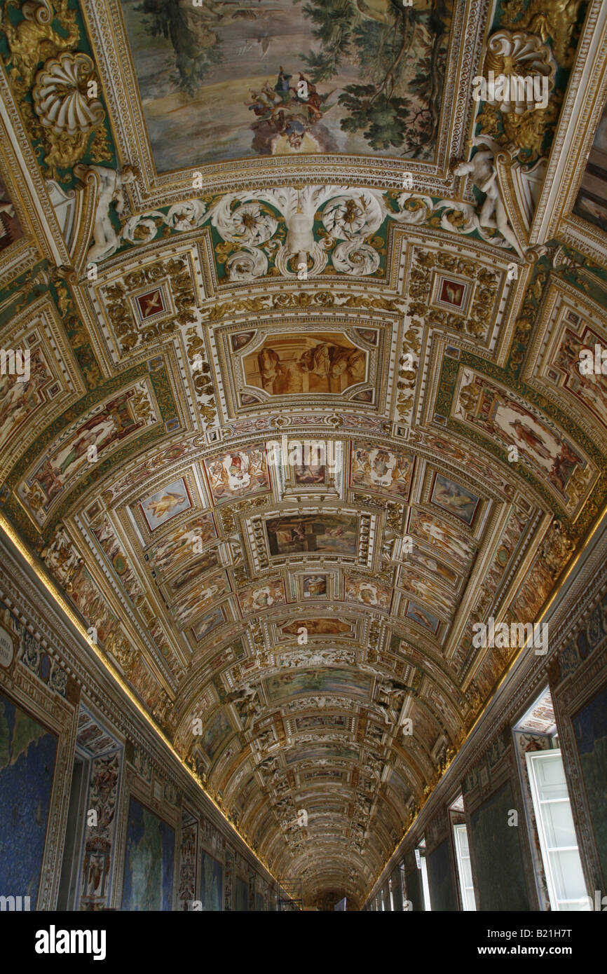 ceiling at gallery of maps, vatican museum, rome Stock Photo - Alamy
