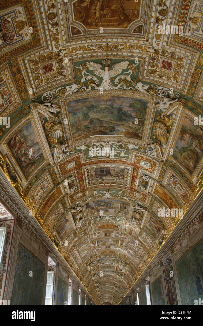 ceiling at gallery of maps, vatican museum, rome Stock Photo - Alamy