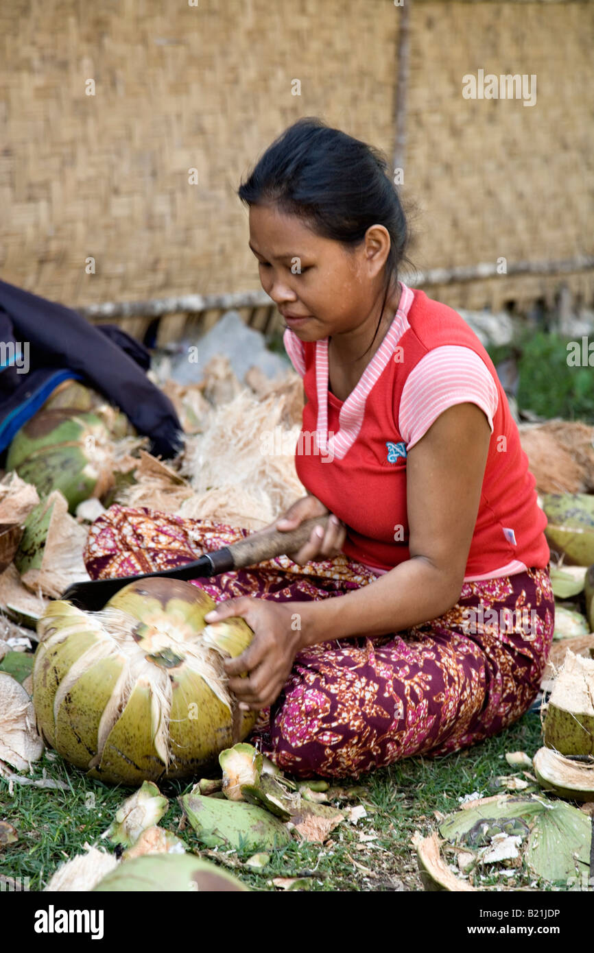 Husking Coconuts High Resolution Stock Photography and Images - Alamy