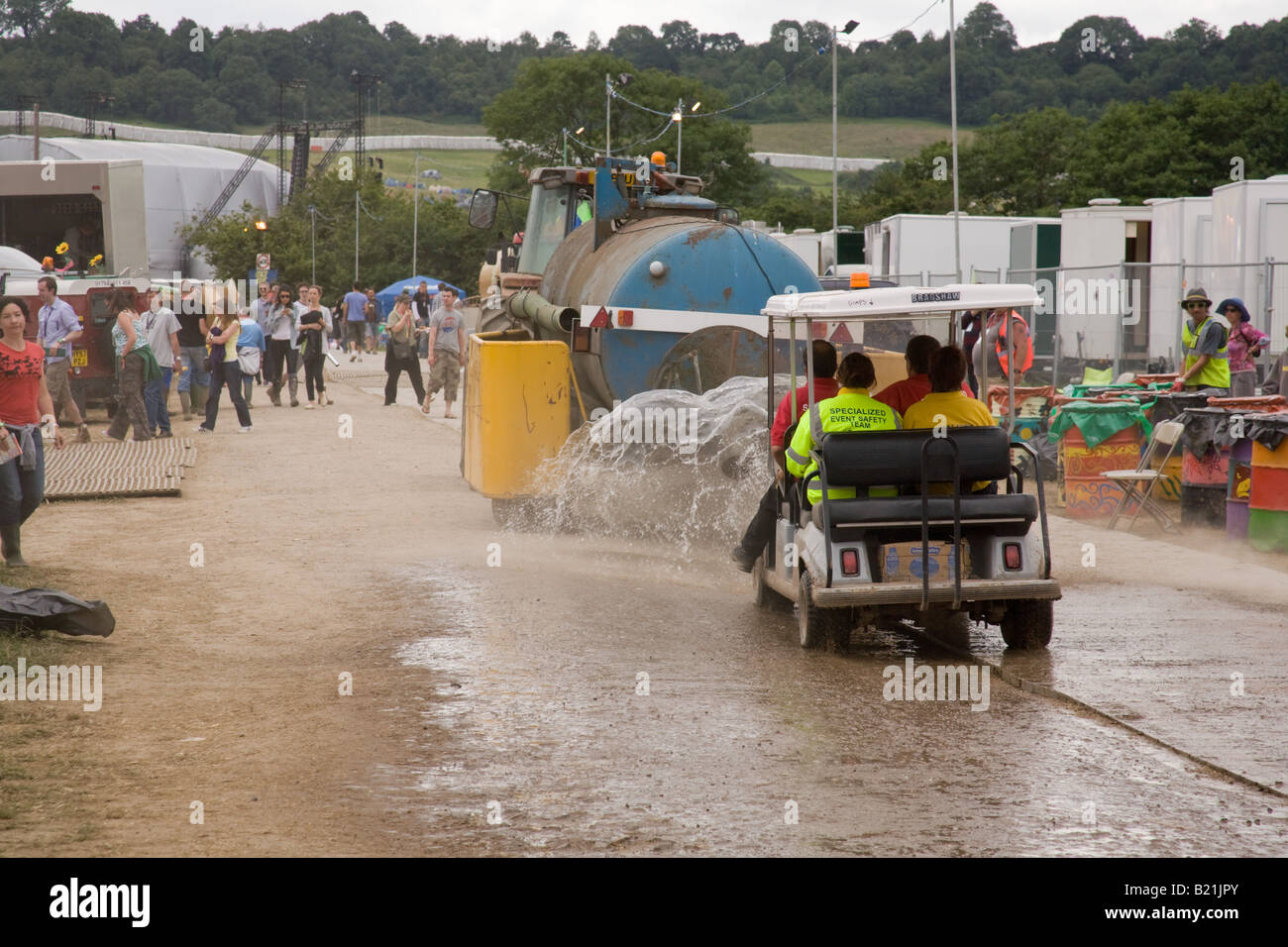 Backstage at the pyramid stage Glastonbury Festival 2008 Stock Photo ...