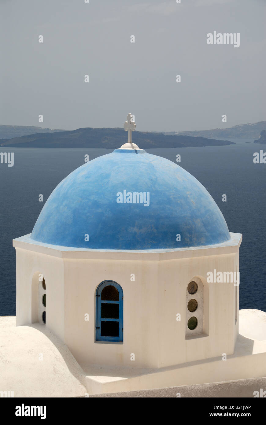 Blue cupola of a church in Santorini, Greece Stock Photo - Alamy