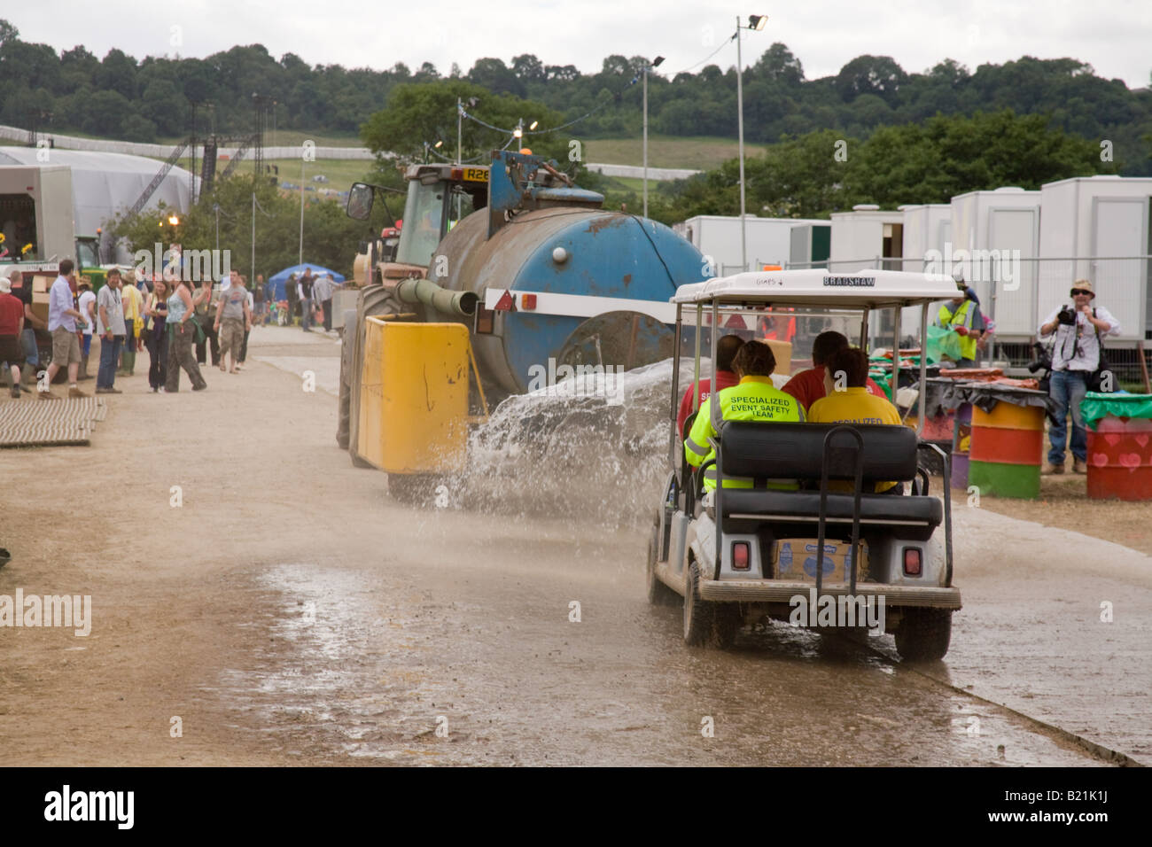 Backstage at the pyramid stage Glastonbury Festival 2008 Stock Photo ...