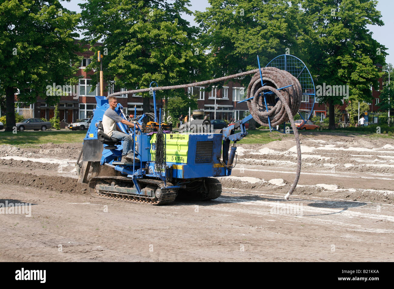 Drainage machine at work Stock Photo - Alamy