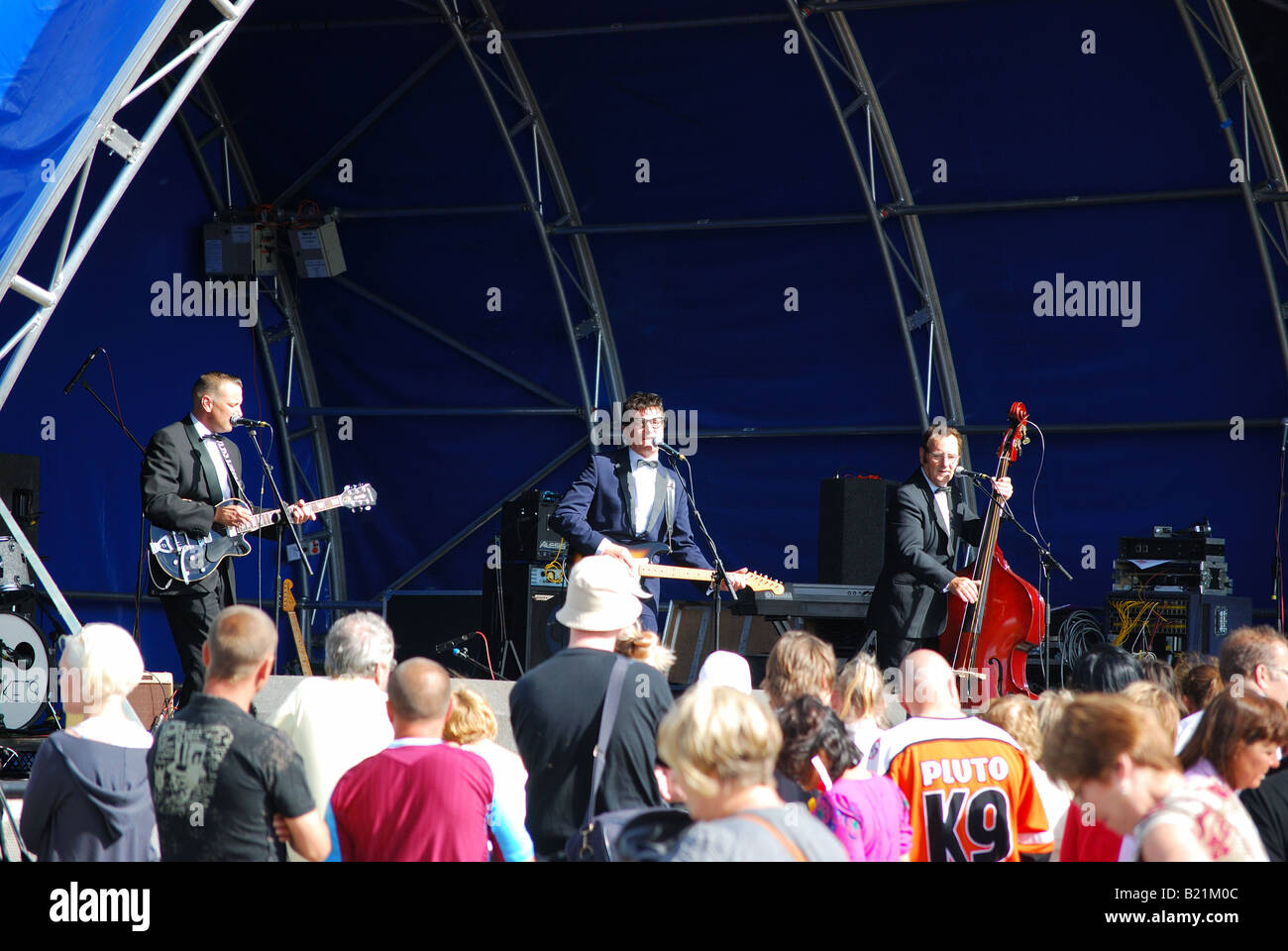 Buddy Holly Tribute Band stage Stock Photo - Alamy