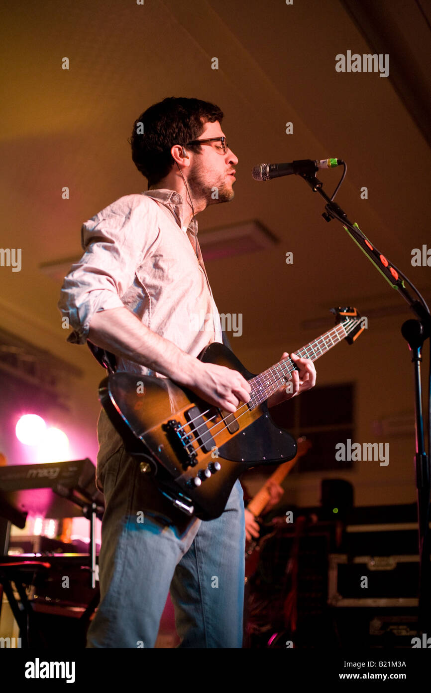 We Are Scientists frontman Chris Cain performs onstage to a university ...