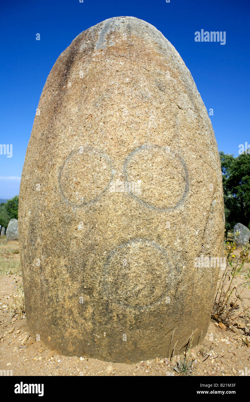 Stone circle, The Almendres Cromlech, Evora, Portugal Stock Photo - Alamy