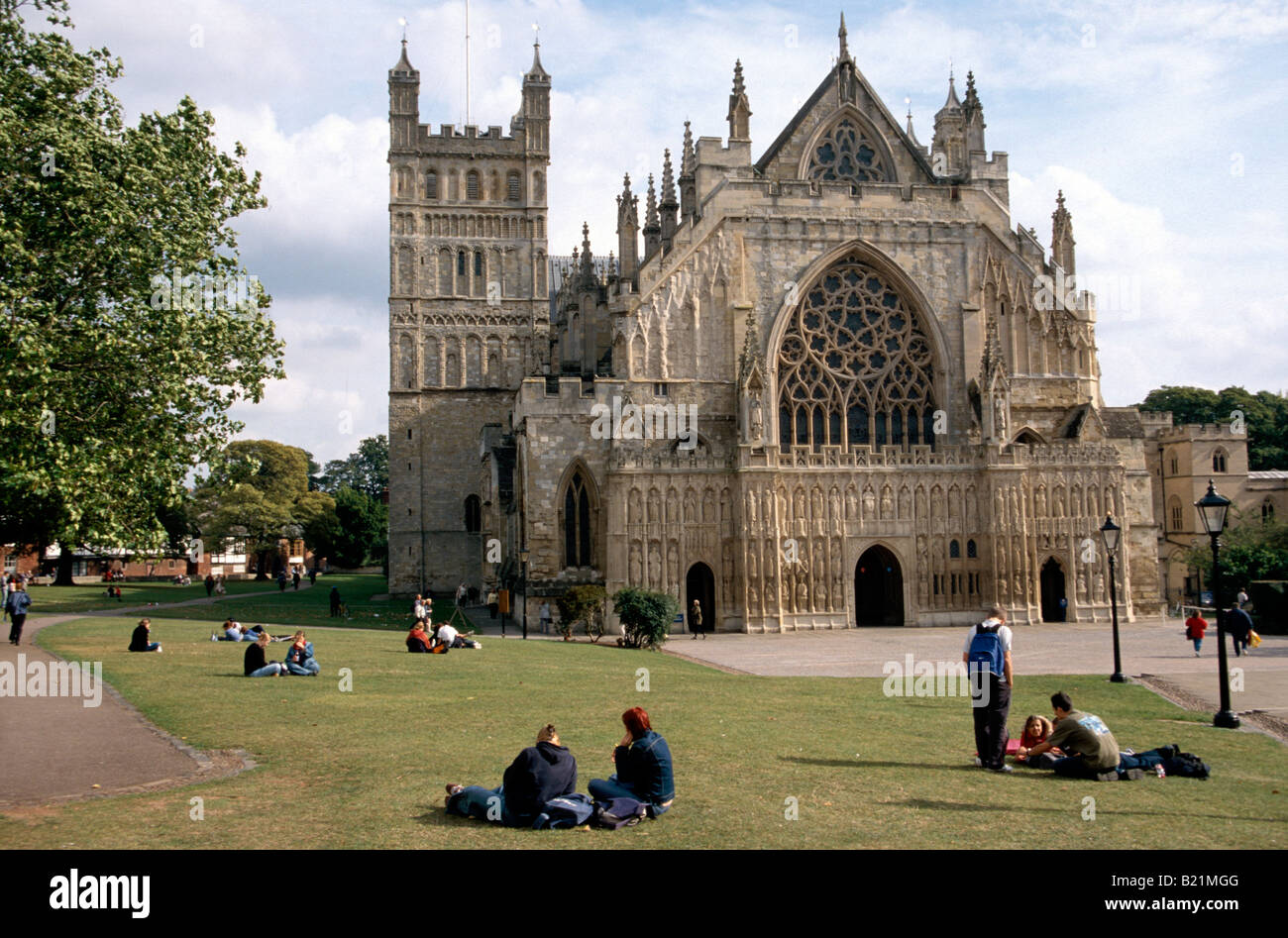 Exeter Cathedral Cathedral Close Devon England Stock Photo - Alamy