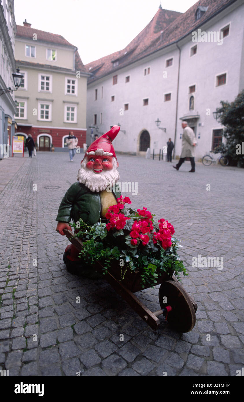 Garden Gnome with Wheelbarrow Graz Austria Europe Stock Photo - Alamy