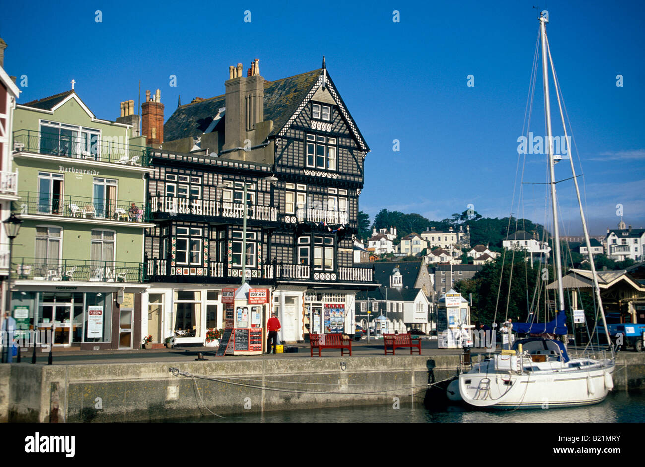 Boat at Dartmouth Quay Devon England Stock Photo - Alamy