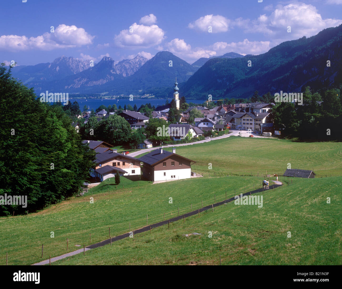 Austria View of St Gilgen on Wolfgangsee Stock Photo - Alamy