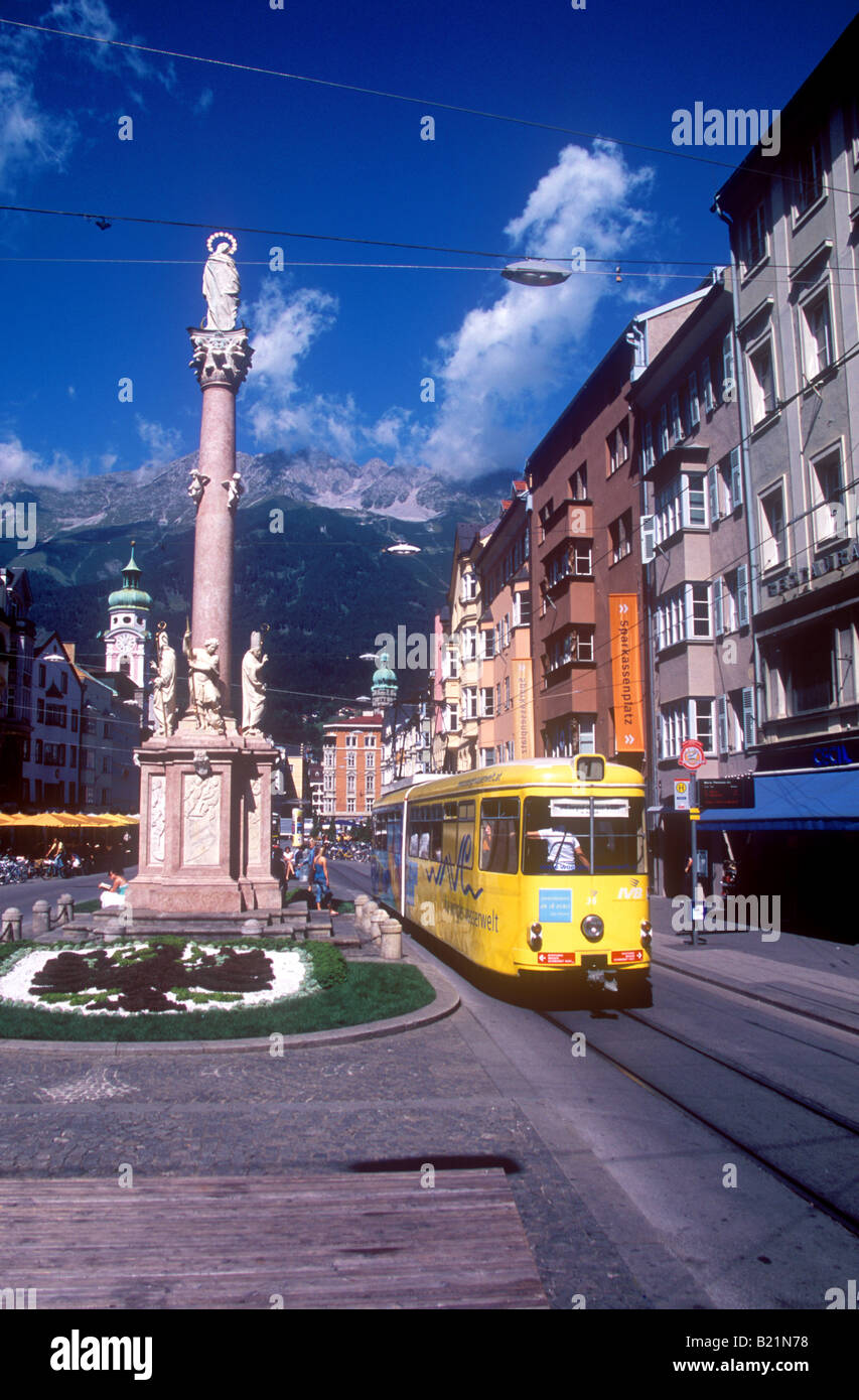 Innsbruck - Tram on Maria Theresien Strasse Stock Photo - Alamy
