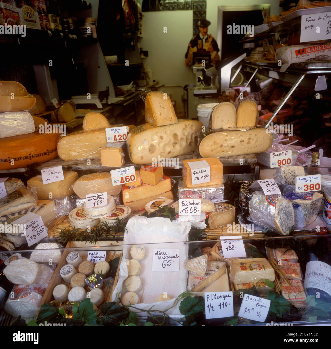 Brussels - Cheese display Stock Photo - Alamy