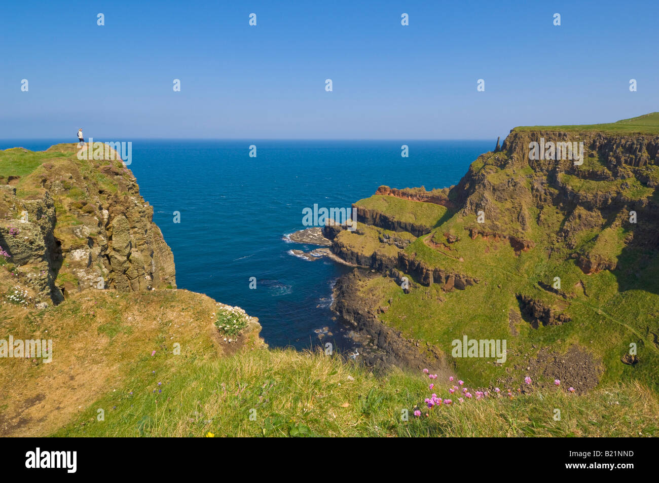 Giants Chimney tops Giants Causeway north Antrim coastal path County ...