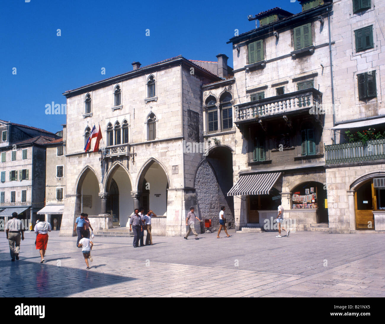 Scene in the old Croatian city of Split Stock Photo - Alamy