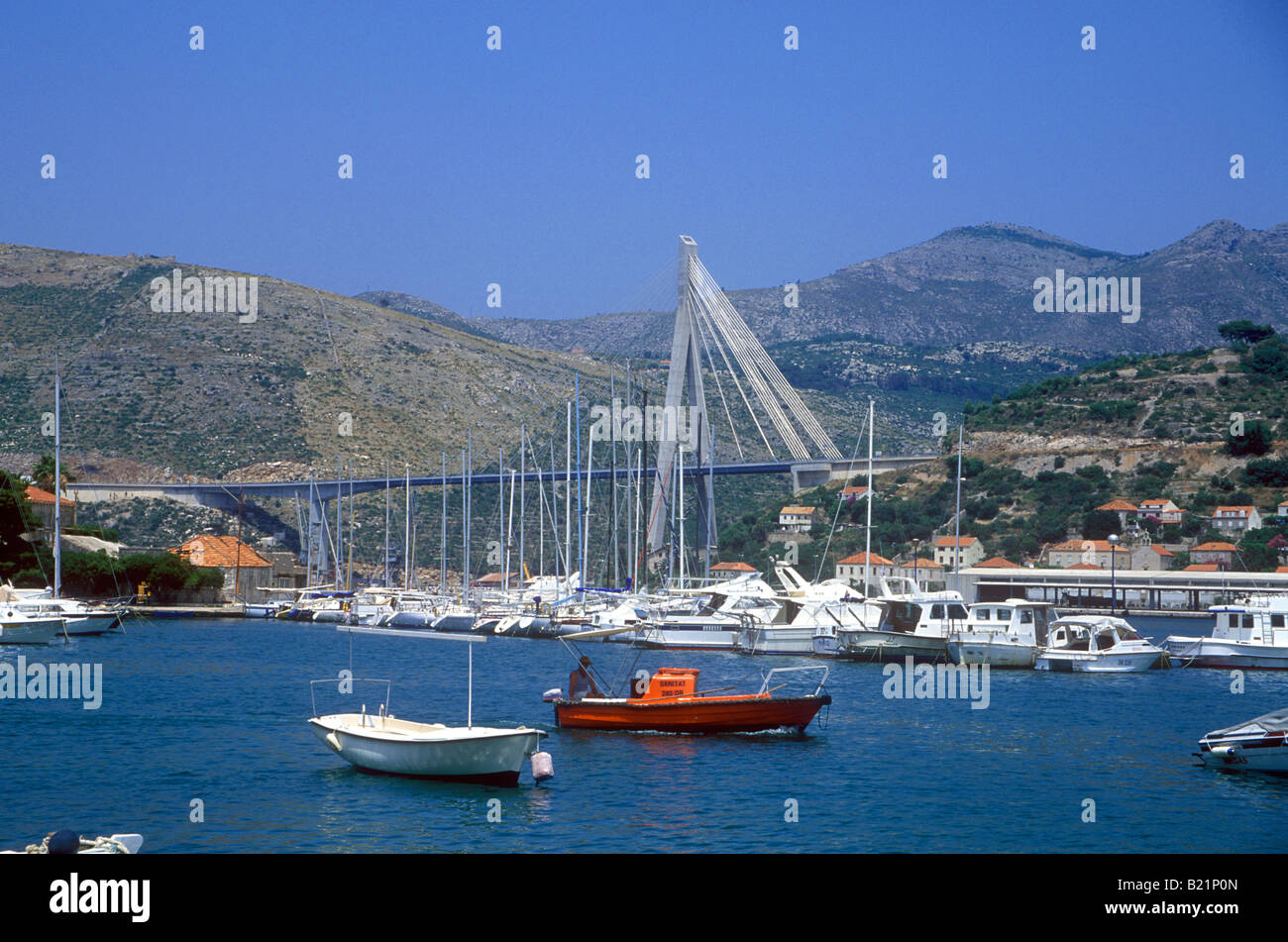 Dubrovnik - Modern bridge which carries the main coast road to Split ...