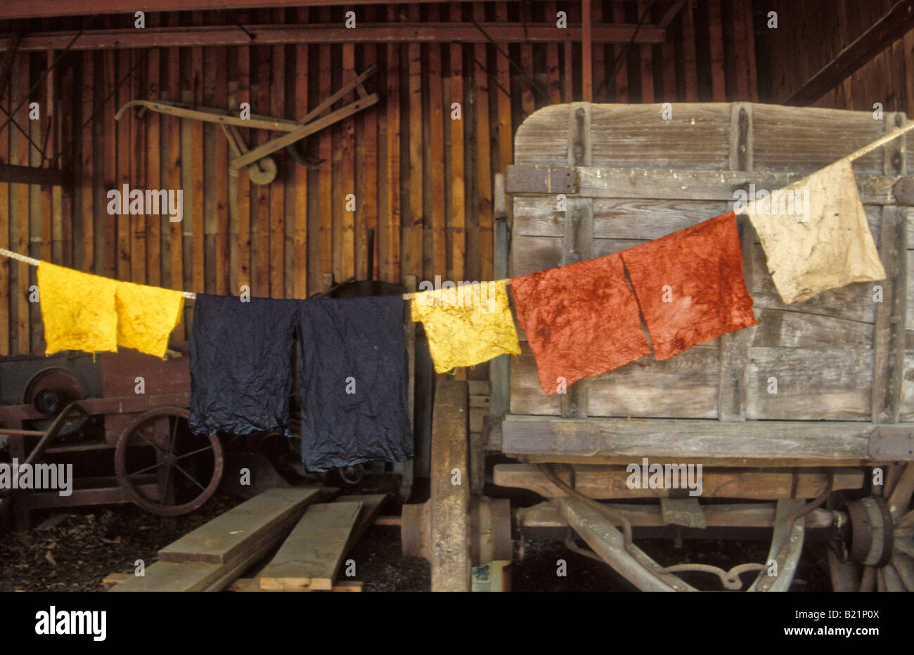 Colorful wash line assorted towels Stock Photo - Alamy