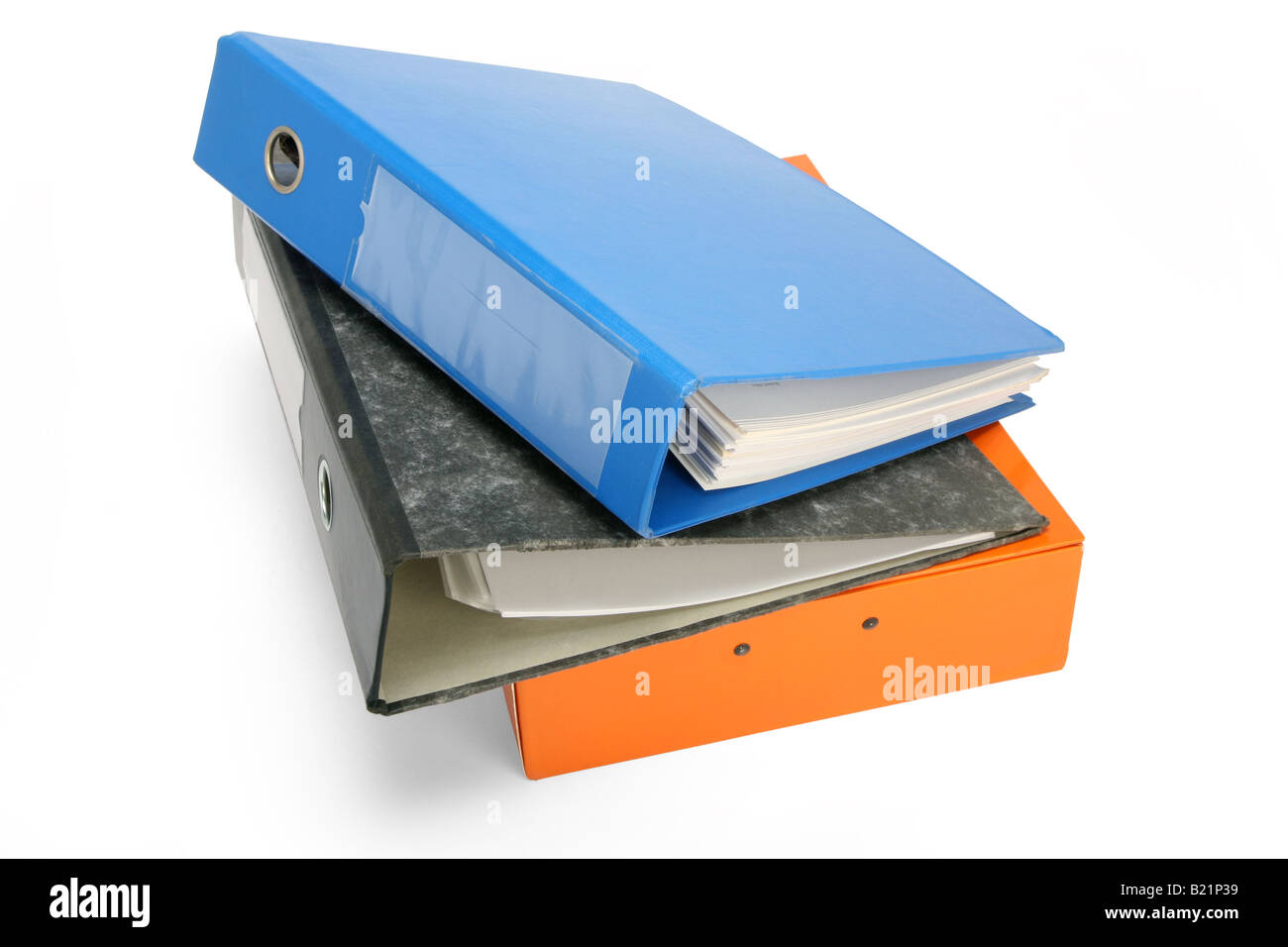 three folders on a white background Stock Photo - Alamy