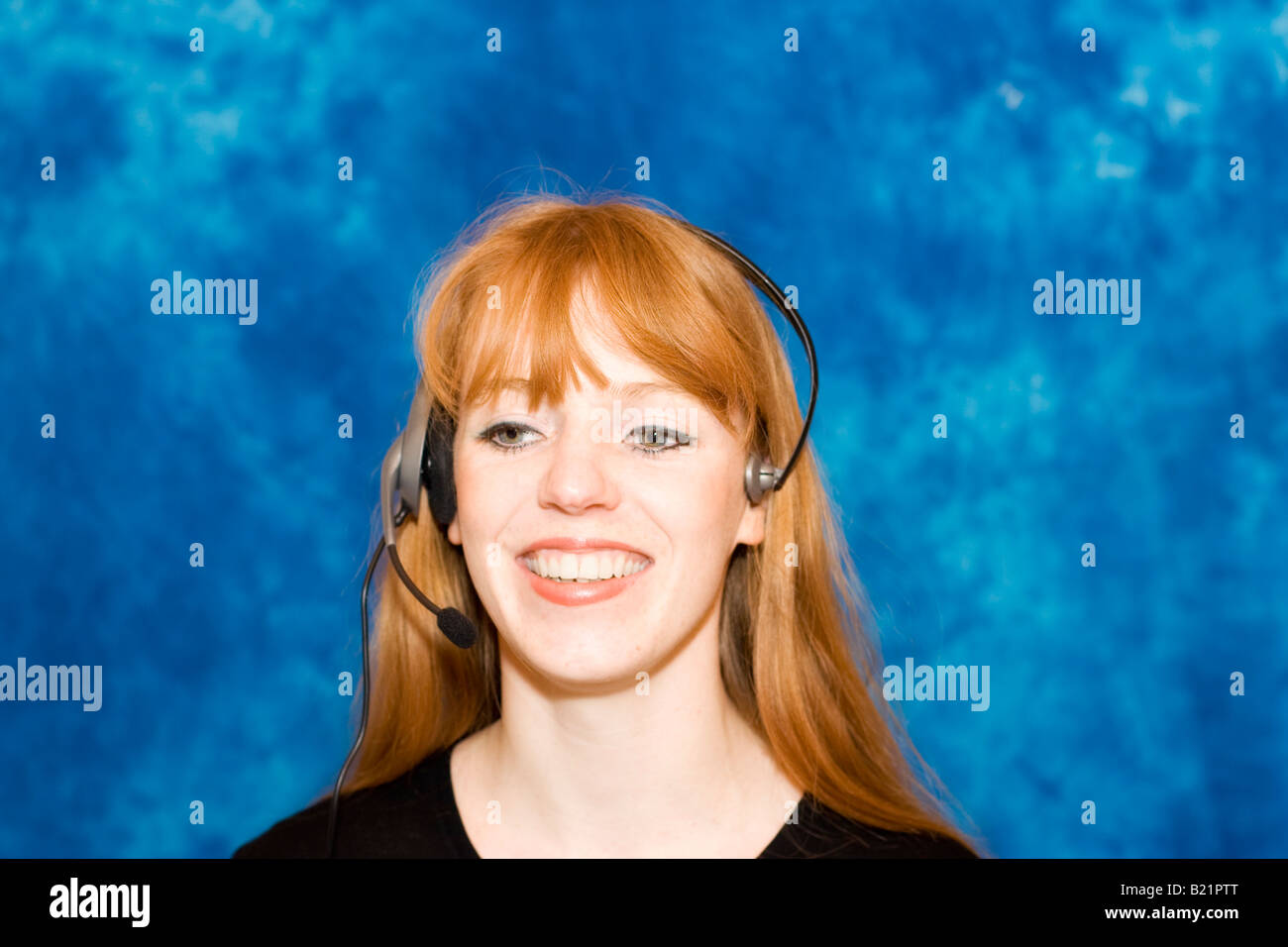 Female telecommunications operative Stock Photo - Alamy