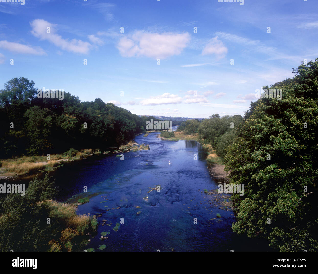 View of the River Wye at Hay-on-Wye Stock Photo - Alamy