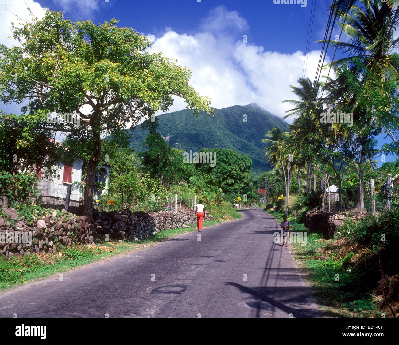 The Main Road on Nevis Stock Photo - Alamy