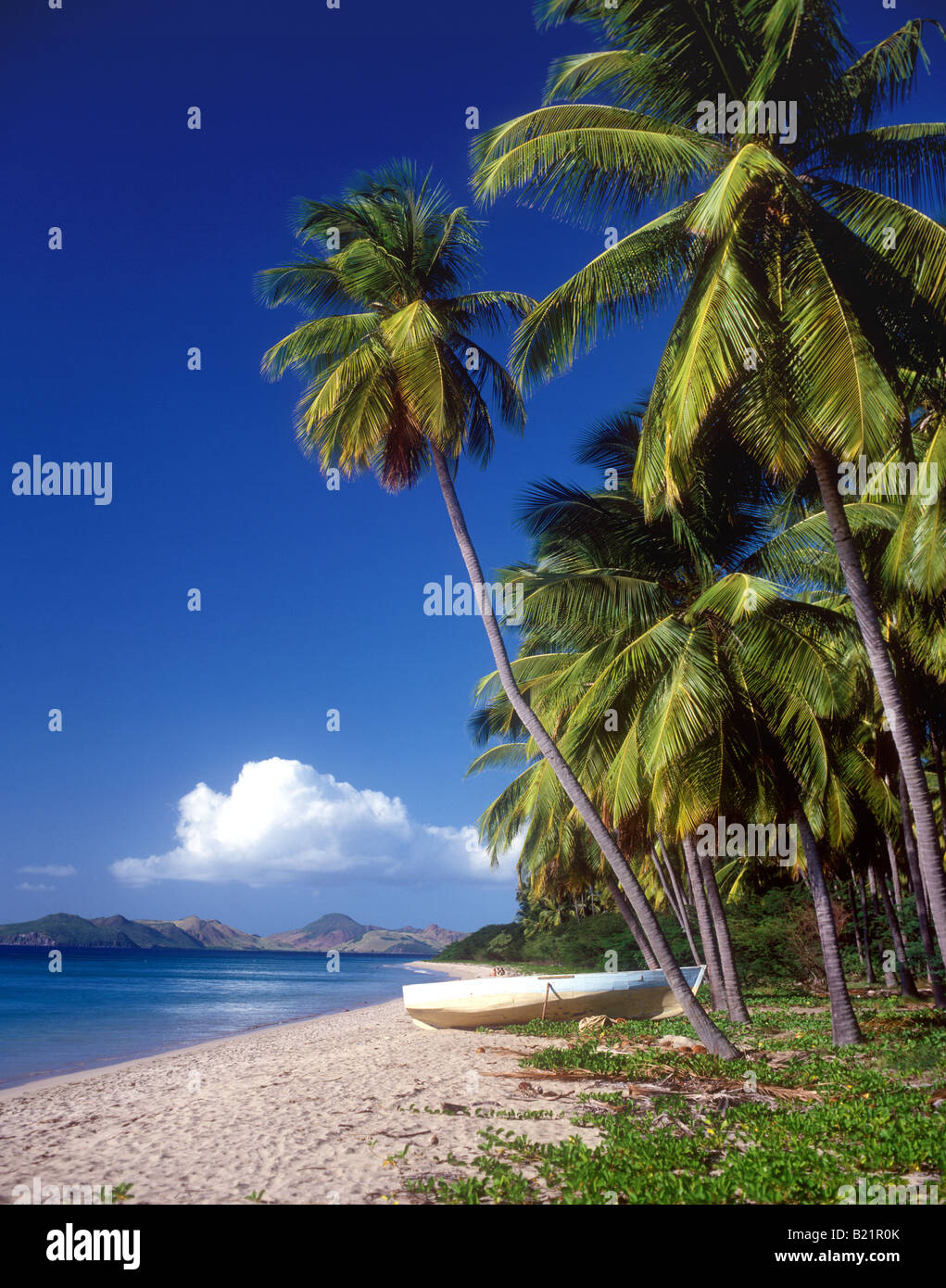 Pinney's Beach - A beautiful tropical beach on the island of Nevis ...