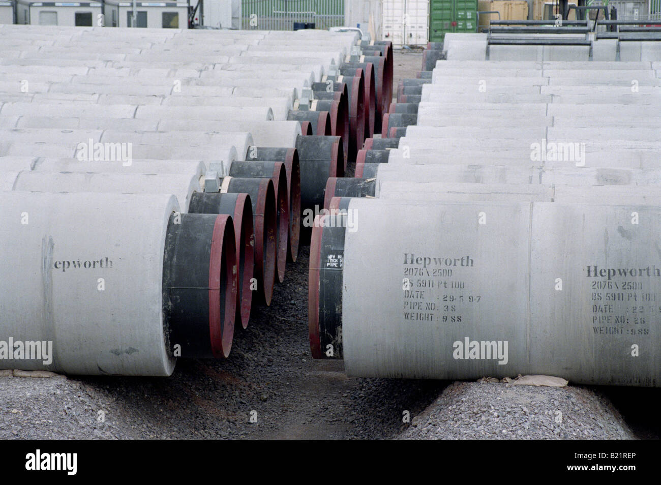 Large Diameter Concrete Sewage Pipes Stock Photo - Alamy