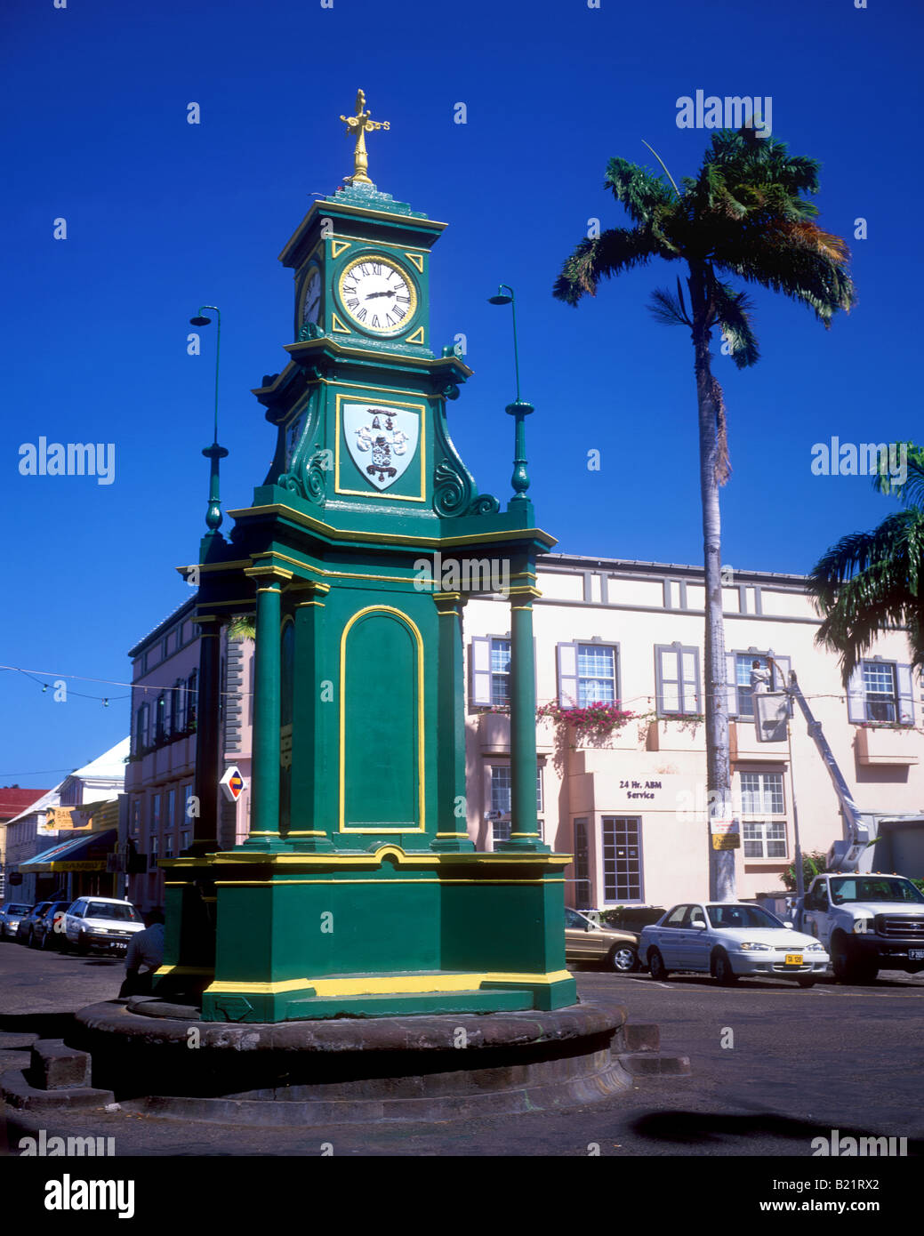 Basseterre - Clock Tower in the Circus Stock Photo - Alamy