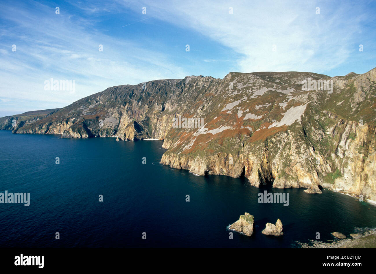 Panoramic view of Slieve League cliffs County Donegal Ireland Stock ...