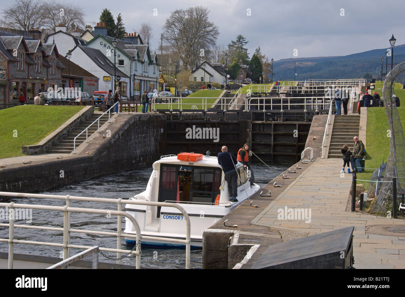 Caledonian Canal Locks at Fort Augustus Loch Ness Inverness Highland ...