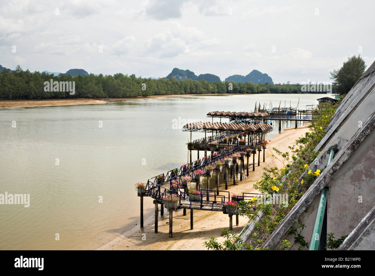 Bay and walkway at Phang Nga Bay Resort Hotel, Tha Dan, Thailand Stock ...