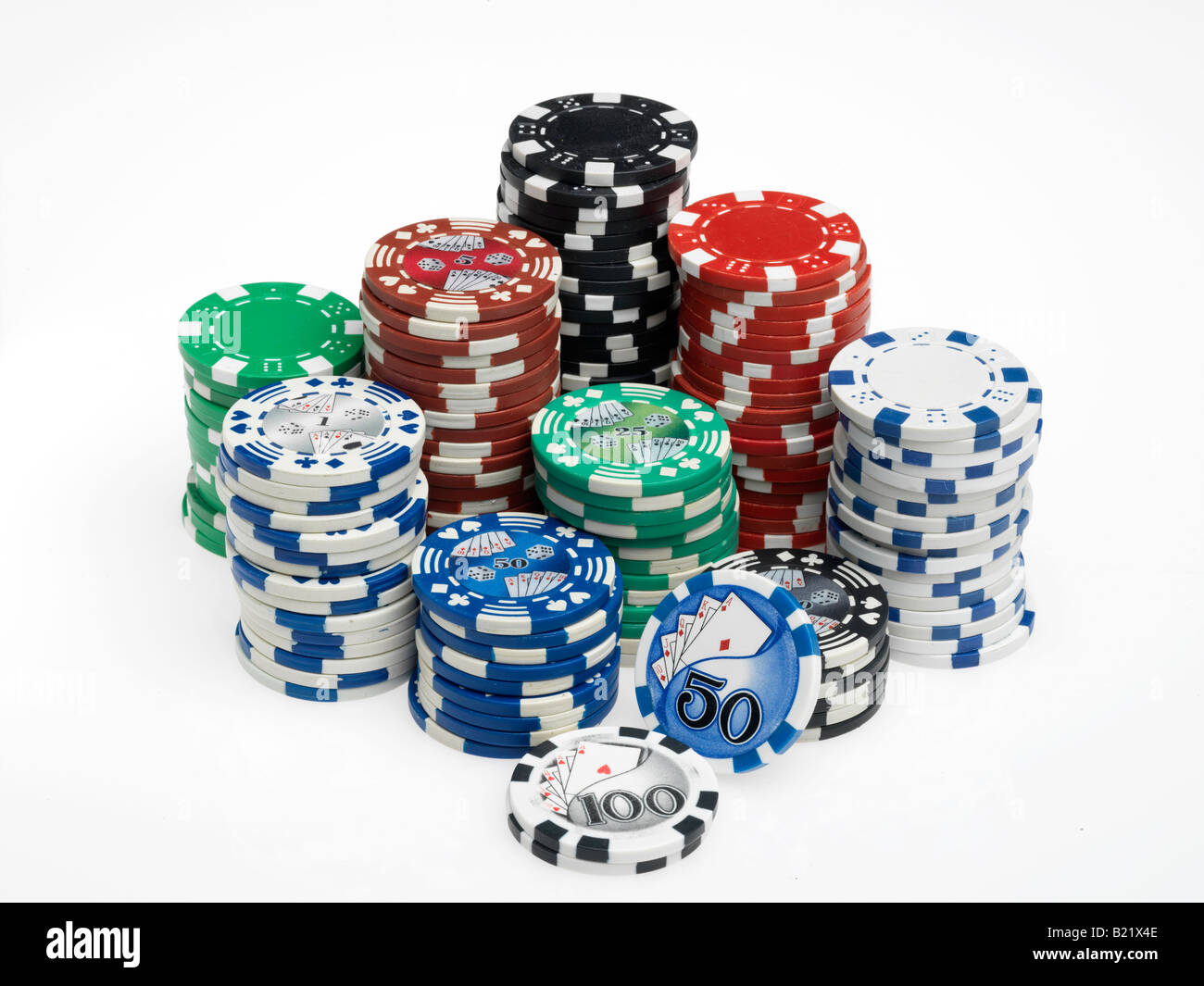 Piles of Poker Chips Stock Photo - Alamy