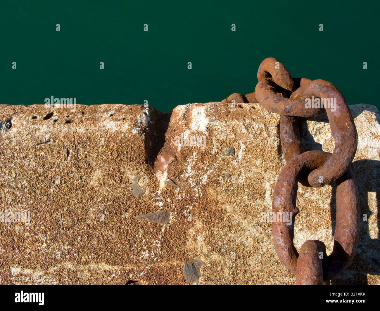 Rusty Chain in a Harbour Dock Stock Photo - Alamy