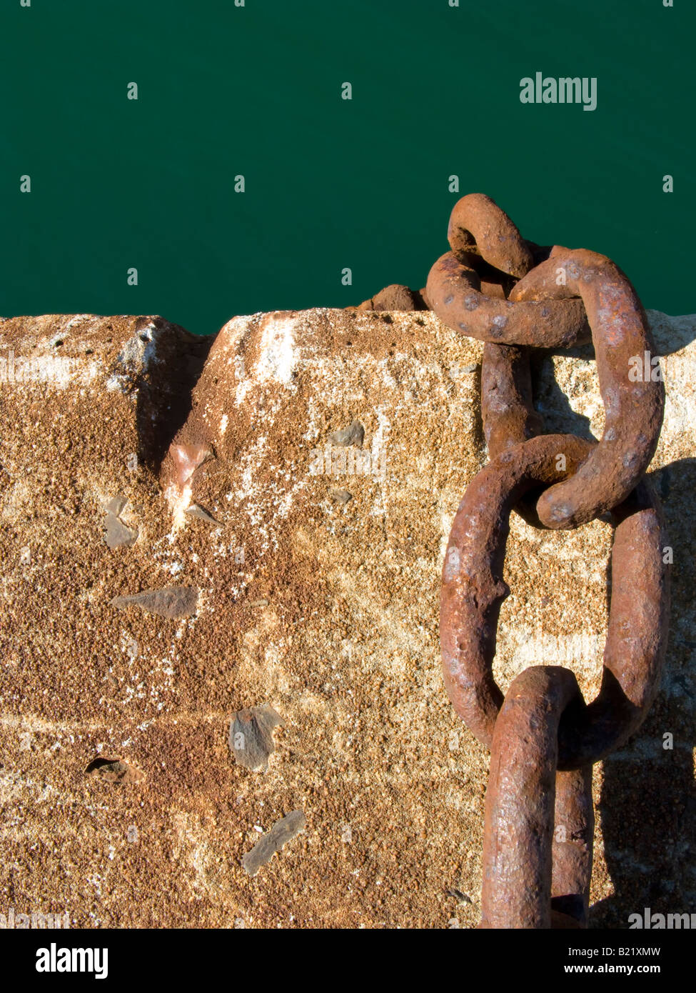 Rusty Chain in a Harbour Dock Stock Photo - Alamy
