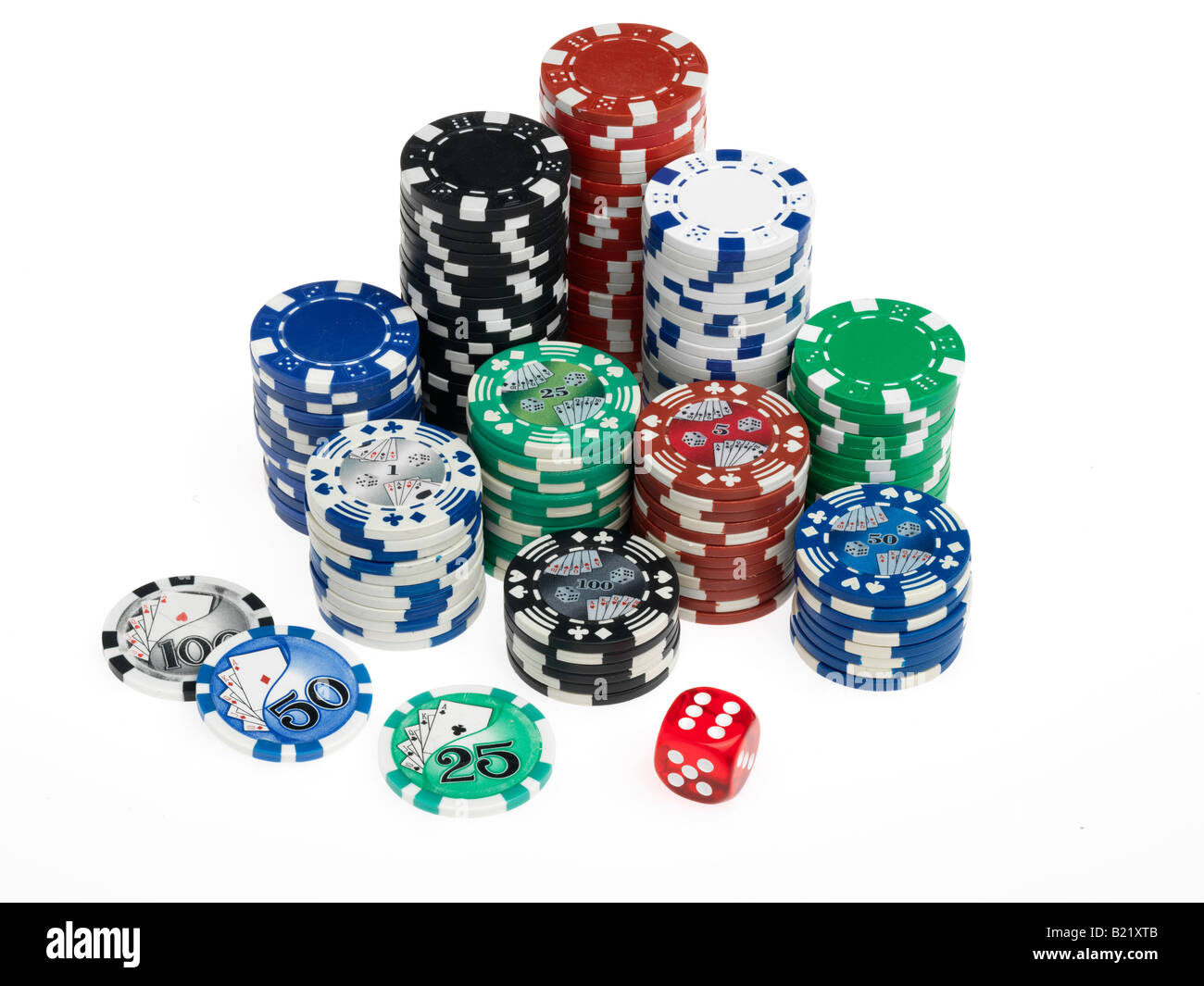 Piles of Poker Chips Stock Photo - Alamy