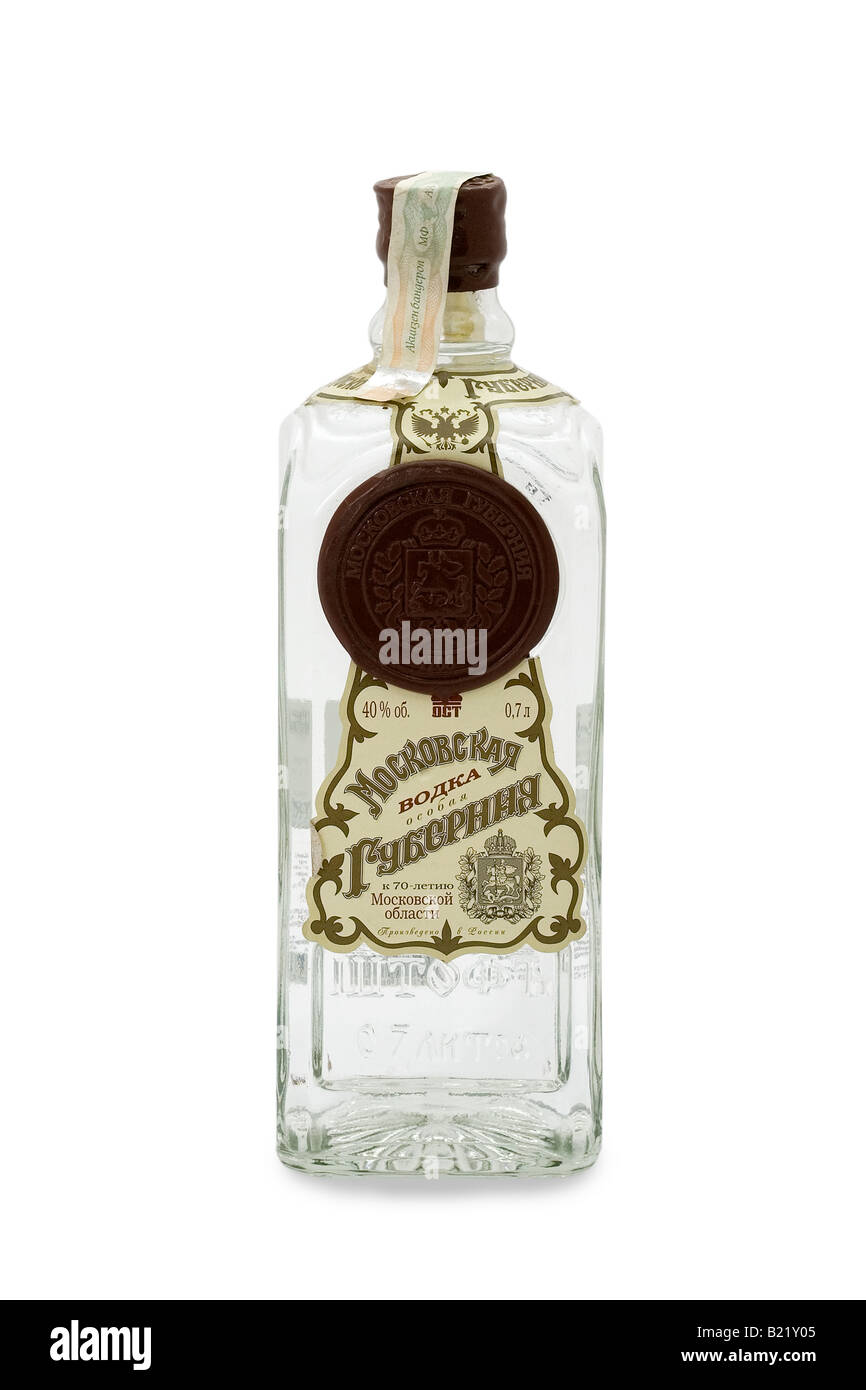 Moskovskaq guberniq Moscow vodka Russian Stock Photo - Alamy