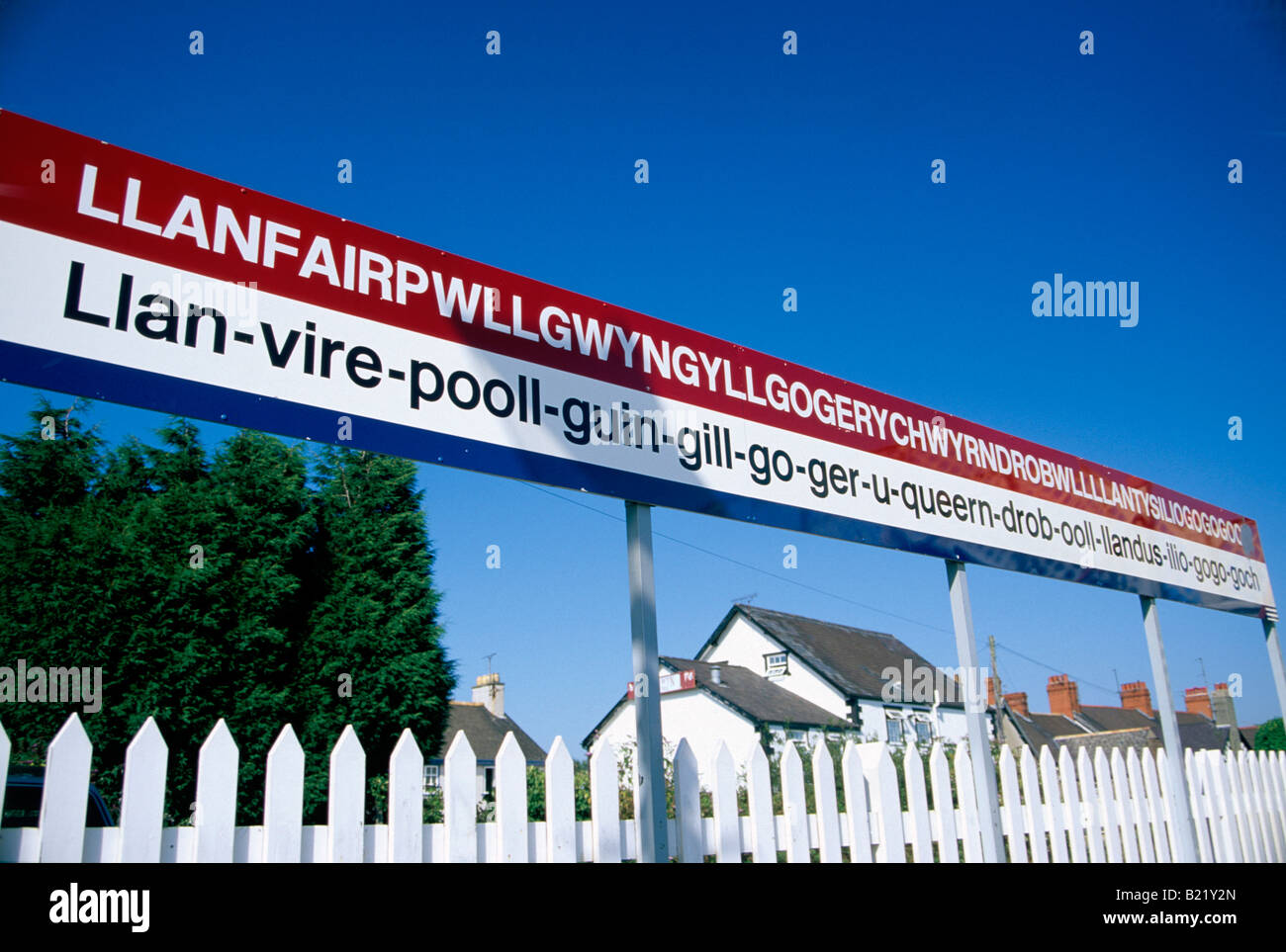 Station sign longest place name hi-res stock photography and images - Alamy