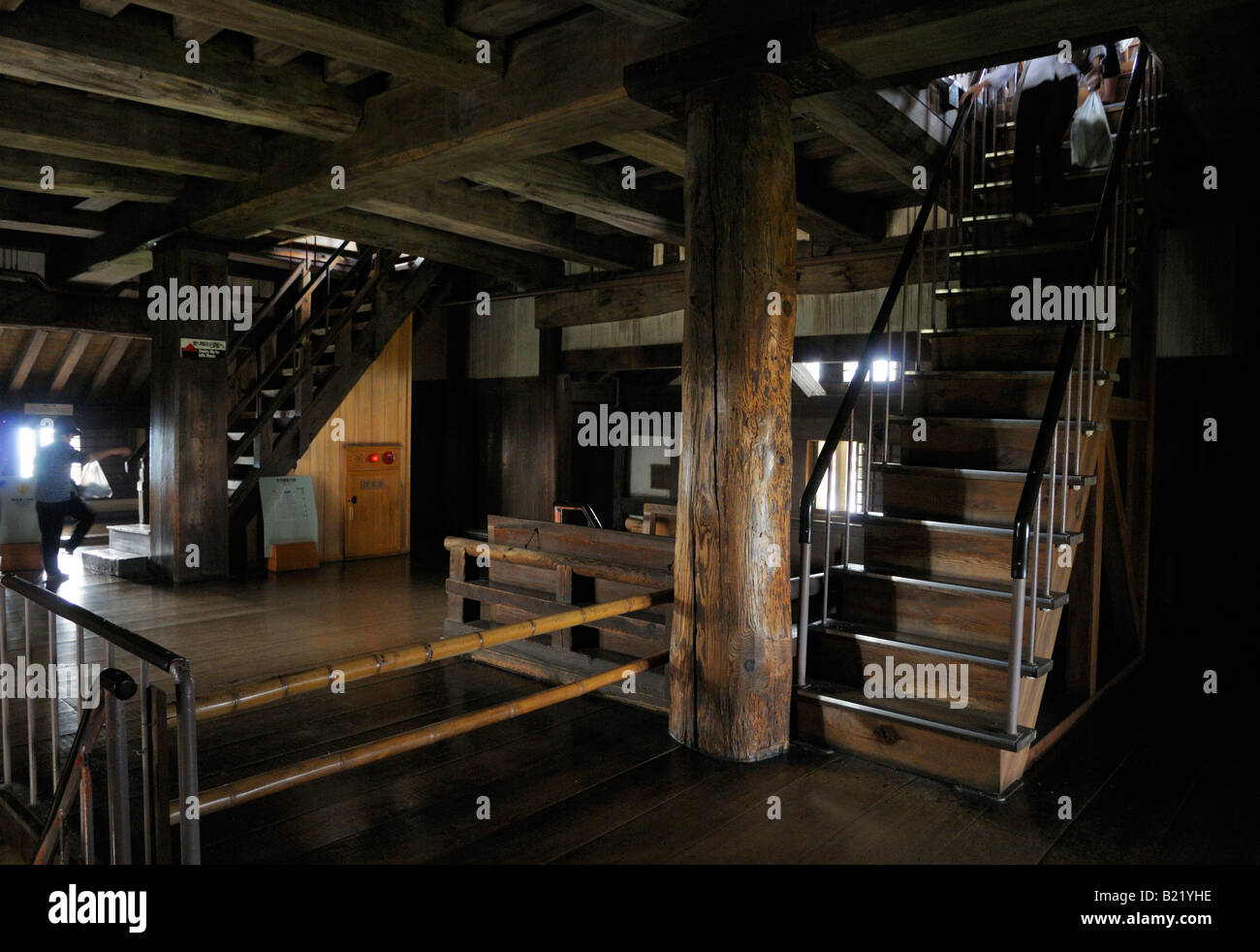 The upper floor and the two pillars of the main keep (living tower) in ...