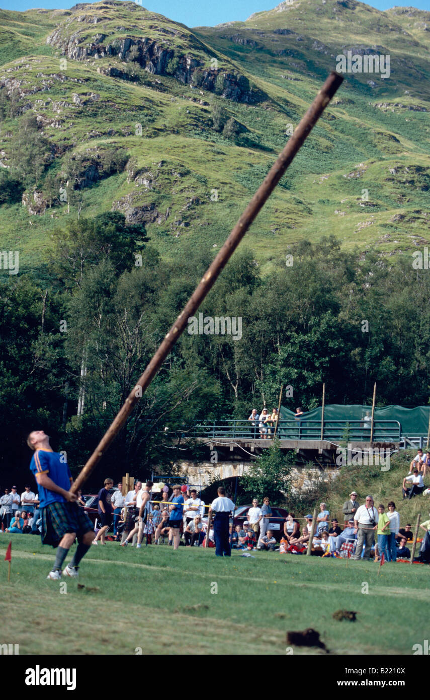 Man Tossing the Caber Glenfinnan Highland Games Ivernesshire Scotland ...