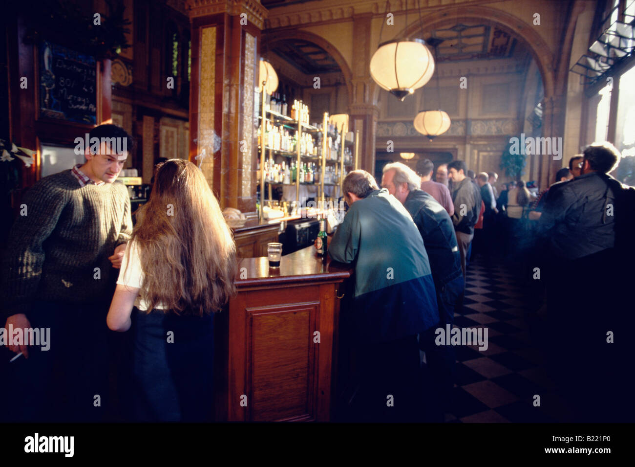 People sitting at Bar Tiles Bistro Edinburgh Scotland GB Stock Photo ...