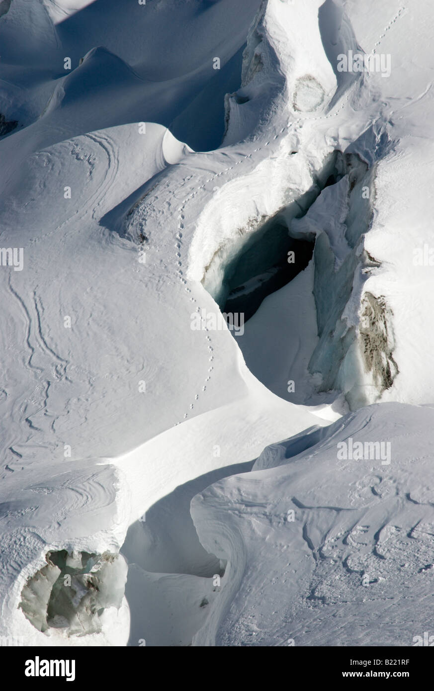 Crevasses on glacier in Chamonix, France Stock Photo - Alamy