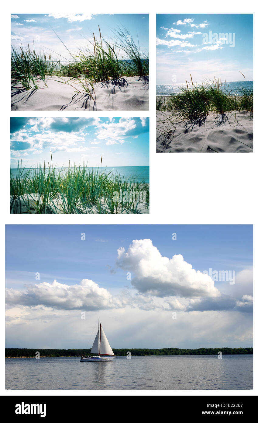 Beautiful Clear summer day on the beach, photos collection Stock Photo ...