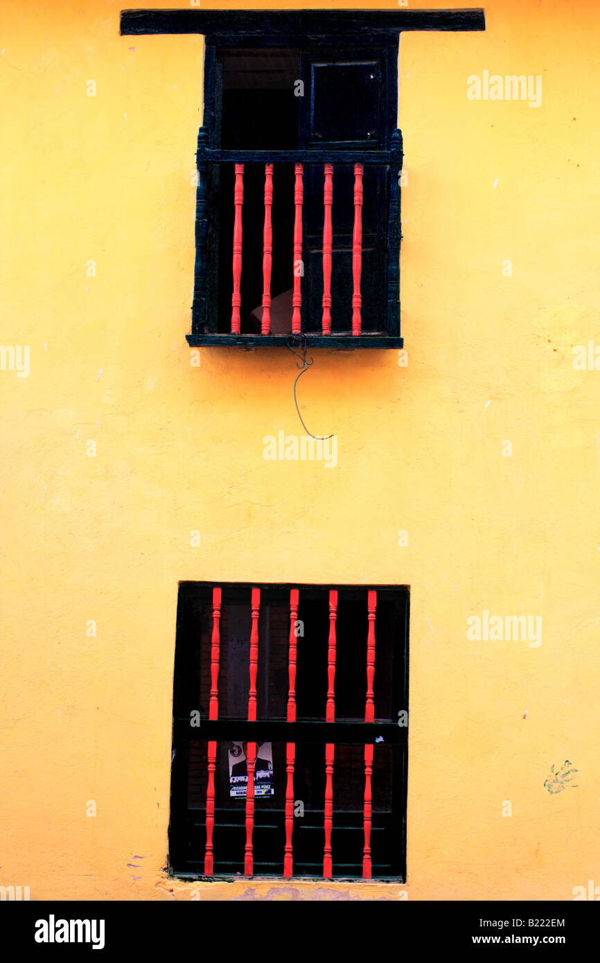 a typical colonial window in Tuta, Boyacá, Colombia, South America ...