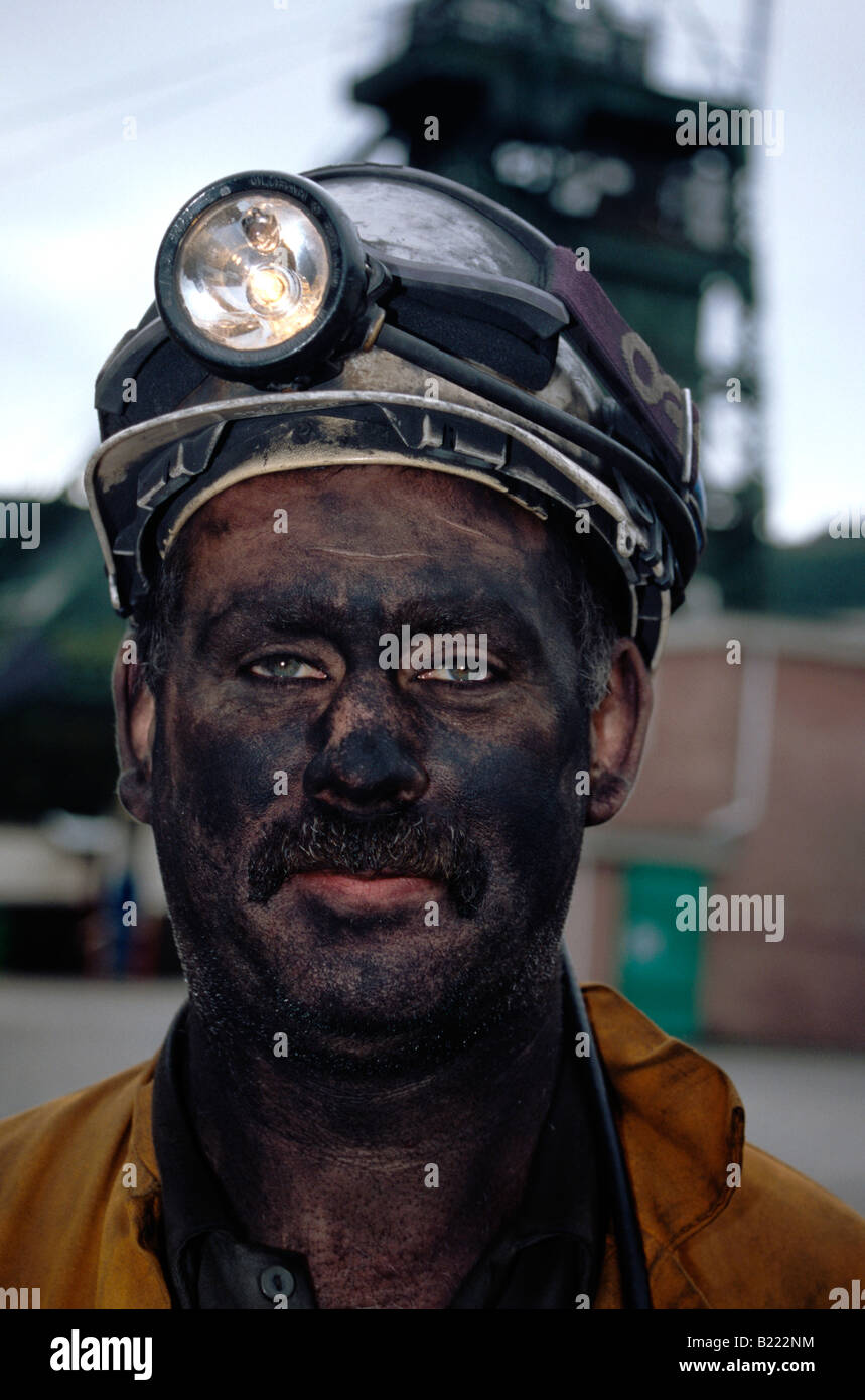 Portrait of a miner Tower Colliery deep mine Hirwaun Glamorgan Wales ...