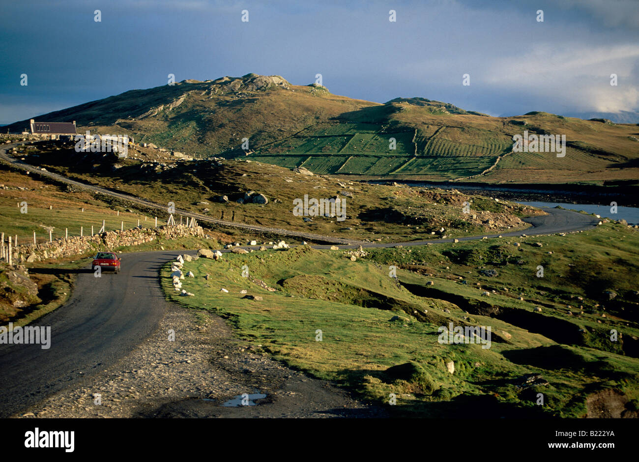 Red Car on Atlantic drive Achill Island County Mayo Ireland Stock Photo ...