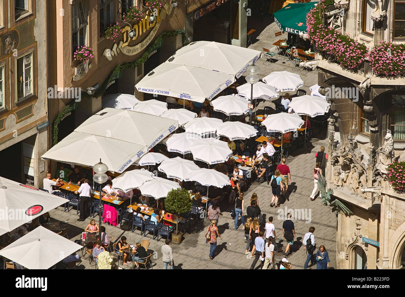 terrace at Marieplatz in Munich Germany Europe Bavaria Stock Photo - Alamy