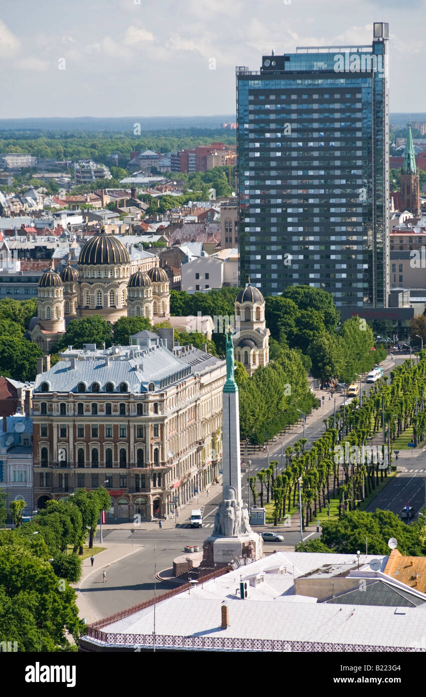 City view to Freedom Monument Russian Orthodox Cathedral and Reval ...